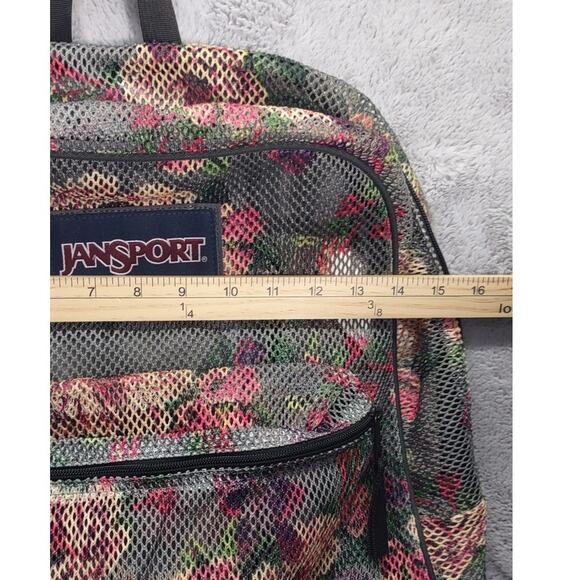 Jansport | Office | Jansport Mesh Backpack Floral Grey Transparent See ...